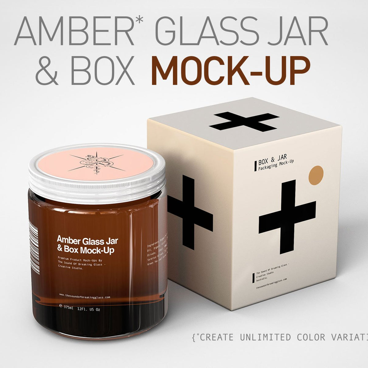 Amber Cosmetics Jar & Box Mock-Up | Beauty & Make-Up Jar Mock-Up – The ...